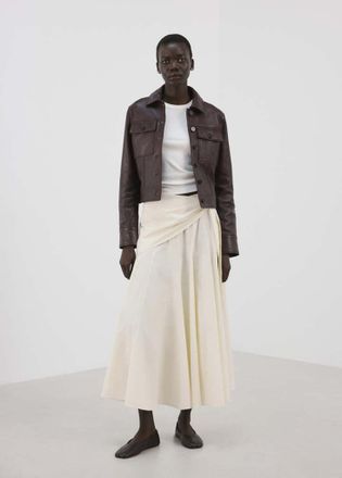 Mango Jupe &eacute;vas&eacute;e d&eacute;tail foulard blanc cass&eacute; - Femme - 32 - MANGO