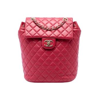 Chanel Pre-owned Sac &agrave; dos matelass&eacute; en cuir dagneau - Femme - Pre-owned - Rouge - Taille: ONE Size