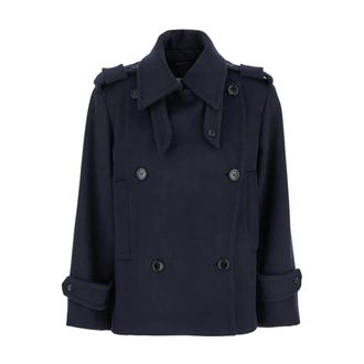 Max Mara Femme, Manteaux, Bleu, Taille: 38 FR Veste crois&eacute;e Laveno