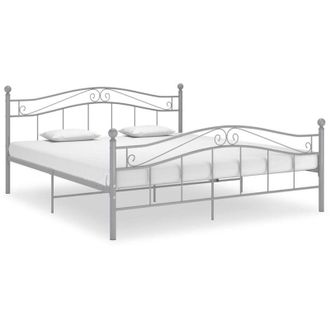 vidaXL Cadre de lit Gris M&eacute;tal 200x200 cm vidaXL