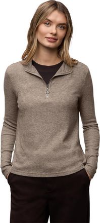 Street One Shirt mit Rippstruktur Light Terra Mocha Mel. 40