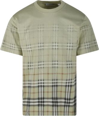 Burberry Homme, Tops, Vert, Taille: M Ryan Check T-Shirt
