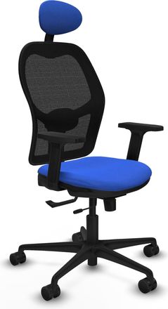 Piqueras y Crespo Stuhl mit R&uuml;ckenlehne aus Netzstoff mit 2D-Armlehnen, h&ouml;henverstellbarer Lendenwirbelst&uuml;tze und festem Kopfteil, ausgestattet mit Syncro/Traslack und 