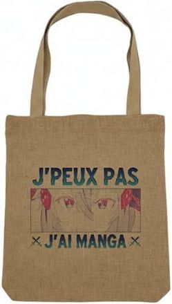 Fabulous Sac Shopping Tote Bag Aspect Lin - Jpeux Pas Jai Manga Sinon Anime Otaku Manga Fanart - Sac de Courses Toile Epaisse 360g Beige Naturel Cabas Port&eacute; Ep