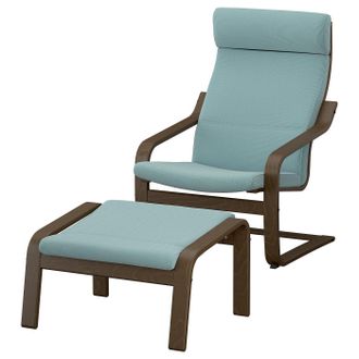 IKEA PO&Auml;NG Sessel und Hocker