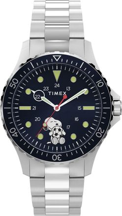 Timex Uhren - Quarz-Analoguhr Timex X Peanuts Navi Soccer - Gr. unisize - in Silber - f&uuml;r Damen