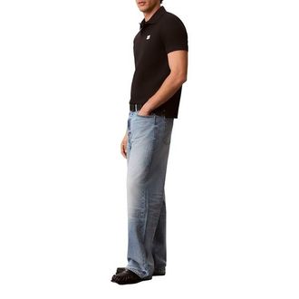 Calvin Klein Polo c&ocirc;tel&eacute; &agrave; logo en coton m&eacute;lang&eacute;