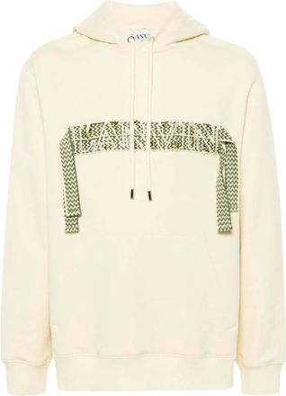 Lanvin Homme, Sweatshirts et sweats &agrave; capuche, Beige, Taille: L Sweat &agrave; capuche &agrave; Logo Brod&eacute;