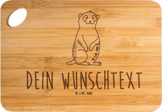 Mr. & Mrs. Panda Personalisiertes Brotzeitbrett Erdm&auml;nnchen - Personalisierte Geschenke, Reisen, Fr&uuml;hst&uuml;cksbrett personalisiert, Spruch, Schneidebrett personalisierbar