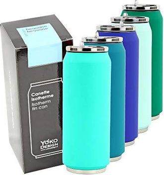 Yoko Design Turquoise Isolierdose, Edelstahl, Soft Touch Türkis, 7 cm