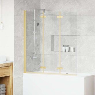 vidaXL vidaXL Enceinte de Douche Dor&eacute; 130 x 138 cm Verre ESG et aluminium