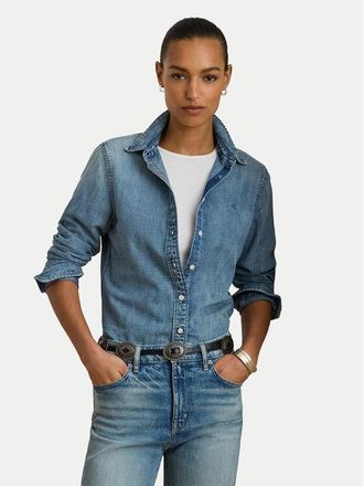 Lauren Ralph Lauren Jeanshemd 200P08166001 Blau Straight Fit