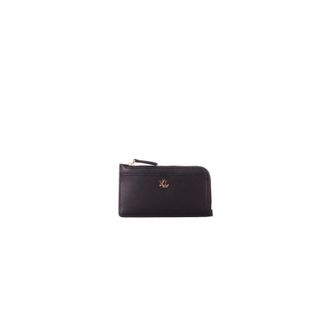 Ralph Lauren Femme, Accessoires, Noir, Taille: ONE Size Leather Zip Wallet