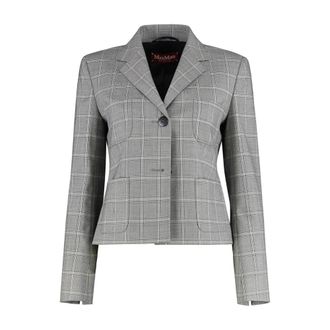 Max Mara Klassischer karierter Ein-Knopf-Blazer - - Jackets - Damen - Grau - M
