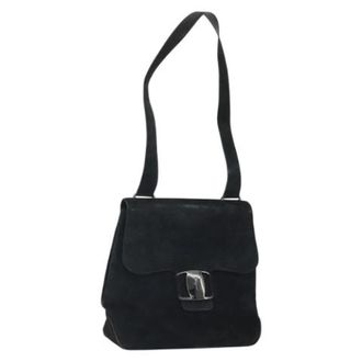 Ferragamo Pre-owned Wildleder Schultertasche - - Pre-owned - Damen - Schwarzk - ONE SIZE