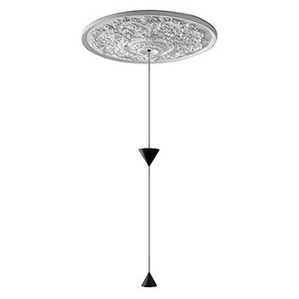 Karman Large MOONBLOOM pendant lamp 2 cones, white / black