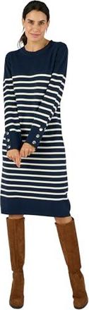 Damart Robe-Pull Esprit marinière Thermolactyl Femme Bleu Rayé Taille 46/48