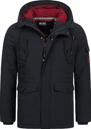 Indicode Hommes Ocala Coat | Manteau homme avec patte de boutonnage invisible Black M