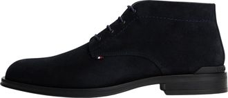 Tommy Hilfiger Herren Derby Schuhe Corporate aus Wildleder, Blau (Desert Sky), 41
