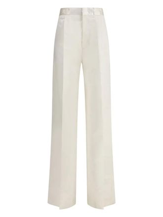 SA SU PHI pantalon &agrave; fini satin&eacute; - Blanc
