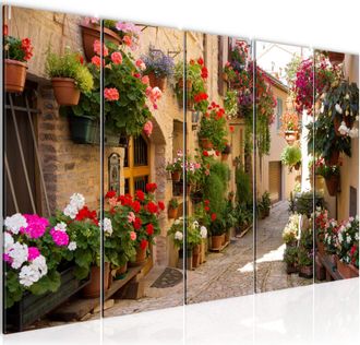 Runa Art Wandbild XXL Mediterran Italien Wohnzimmer Schlafzimmer 200 x 80 cm Braun 5 Teilig - Made in Germany - 024755a