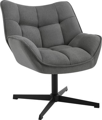 Woltu Relaxsessel, 360° drehbar, gepolstert, Fernsehsessel, Ohrensessel, Sessel Wohnzimmer Schlafzimmer, Leinen, Dunkelgrau