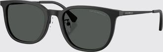 Emporio Armani Lunettes de soleil aviateur en ac&eacute;tate et m&eacute;tal avec logo litt&eacute;ral