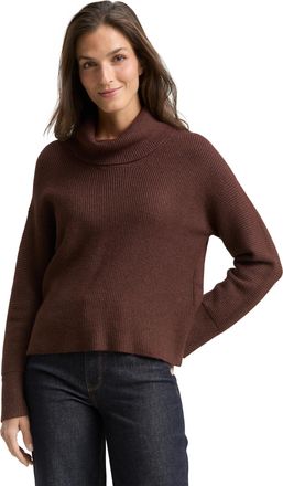 Tom Tailor Damen 1049160 Oversize Rollkragenpullover, 39062-Dark Pecan Brown Melange, M