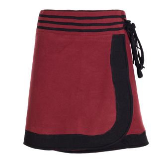 vishes Alternative Bekleidung - Thermorock Warmer Damen Winterrock kurz Wickelrock aus ECO-Fleece dunkelrot