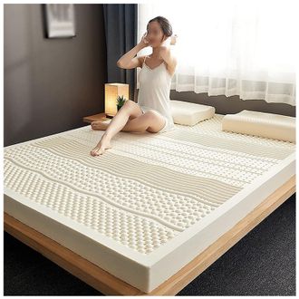 Generic Matratze Aus 100% Naturlatex, 1/2/3/4/6 Zoll Dicke Auflage, Druckbest&auml;ndig und Verformungsfrei, Wabenstruktur f&uuml;r Optimale Bel&uuml;ftung, Weich und Bequem