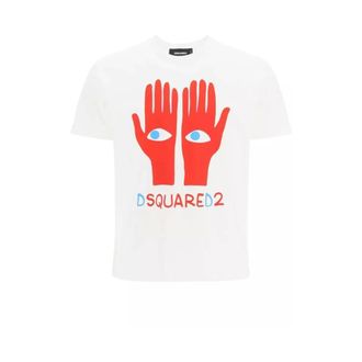 Dsquared2 Wei&szlig;es Baumwoll-T-Shirt - - Tops - Herren - Wei&szlig; - L