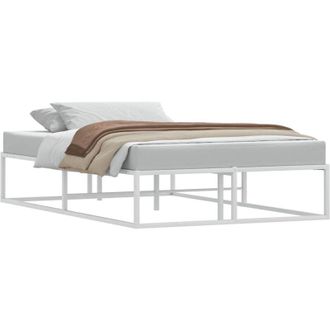 vidaXL Bettgestell ohne Matratze Wei&szlig; 120x200 cm Metall Vidaxl