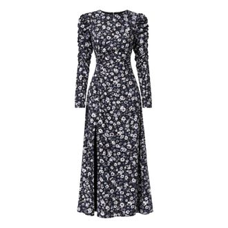 Mar De Margaritas Robe Longue Fleurie - Femme - Robes - Bleu - Taille: 44 FR