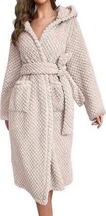 Generic Peignoir De Chambre Maille Femme Peignoir De Bain Femme Velours Peignoir Long Polaire Peignoir Hiver Robe Chaude Et Doux Flanelle Pour Hiver Cadeau