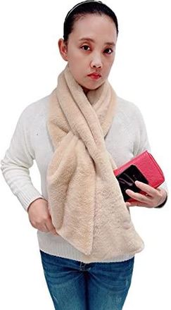 Lina & Lily &Eacute;charpe &agrave; Poche Zipp&eacute;e Cach&eacute;e en Fausse Fourrure pour Femme Hiver (Beige)