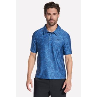 Skechers GO DRI All Day Bedrucktes Polyester Herren Polohemd in Wei&szlig;