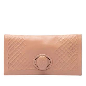 Bottega Veneta Pre-owned Gepr&auml;gte Gewebte Clutch - - Pre-owned - Damen - Rosa - ONE SIZE