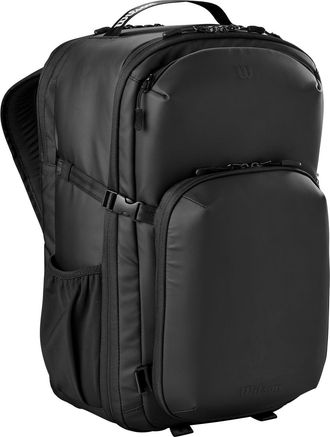 Wilson Helix Reiserucksack, Mit durchgehendem Rei&szlig;verschluss, abnehmbaren Abschnitten, versteckten Taschen, Laptopfach und Flaschenhalter, Farbe: Schwarz