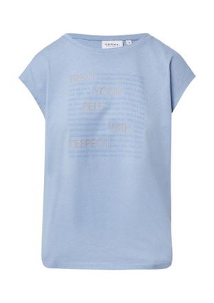 Comma Kurzarmshirt T-Shirt T-Shirt mit Frontprint und &uuml;berschnittenen Schultern