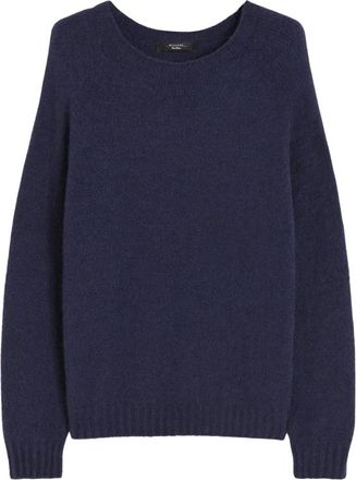 Max Mara Femme, Pulls, Bleu, Taille: 38 FR Pull Basique en Alpaga et Coton Doux