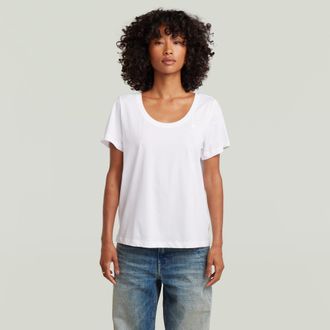 G-Star Scoop Neck T-Shirt - Wei&szlig; - Damen