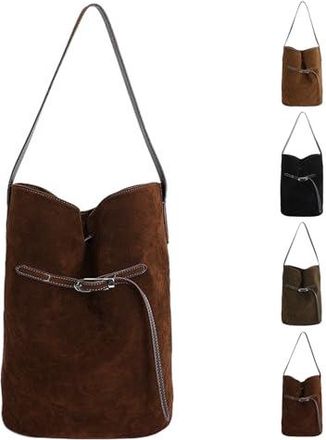 Generic Sac &agrave; bandouli&egrave;re en daim synth&eacute;tique pour femmes avec boucle de ceinture grand mod&egrave;le Hobo pour travail voyage