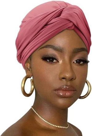 Dreshow Turban pour Femmes en Douceur Doublé Turban en Jersey Extensible Headwrap Léger Respirant Couleur Unie