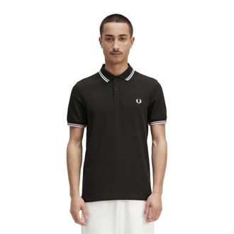 Fred Perry Homme, Tops, Noir, Taille: S Polo Vert Twin Tipped