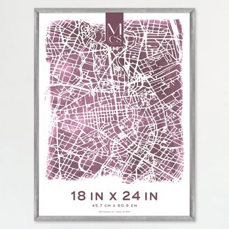 MCS Edgeline Metall Posterrahmen Back-Loading Bilderrahmen für Wandkunst 18 x 24 Zoll Silber