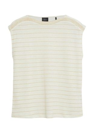 s.Oliver Kurzarmshirt T-Shirt Semitransparentes T-Shirt mit Glitzergarn