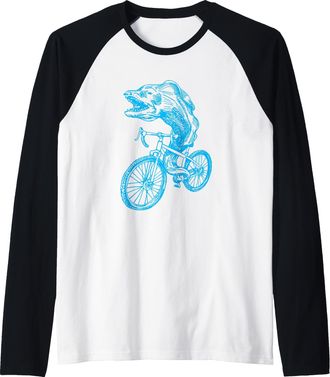 Seembo Moray Aal Radfahren Fahrrad Lustig Biker Fisch Biking Bike Raglan