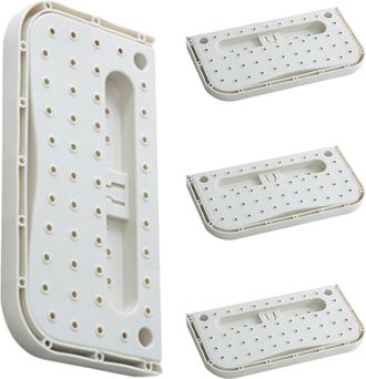 Cabilock Wandschuhhalter Faltbar 4 St&uuml;ck Wei&szlig; mit Klebebefestigung Platzsparendes Schuhregal f&uuml;r Flur Bad und Wohnmobil Staubschutz und Schneller Zugriff