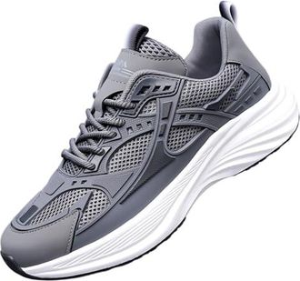 Generic Chaussures de marche d&eacute;contract&eacute;es en maille pour homme - Baskets &agrave; plateforme &eacute;paisse et respirante &agrave; lacets pour le travail et lentra&icirc;nement quotidi