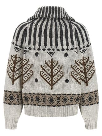 Brunello Cucinelli Cashmere Nordic Heritage Cardigan - Cream